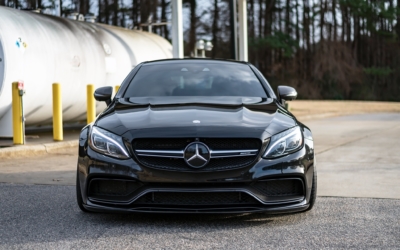 Bagged Obisidian Black W205 C63s Coupe - Mode Carbon